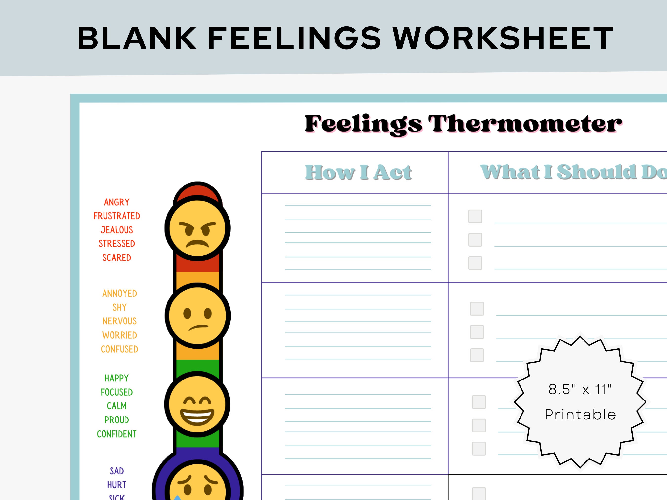 Blank Feelings Thermometer