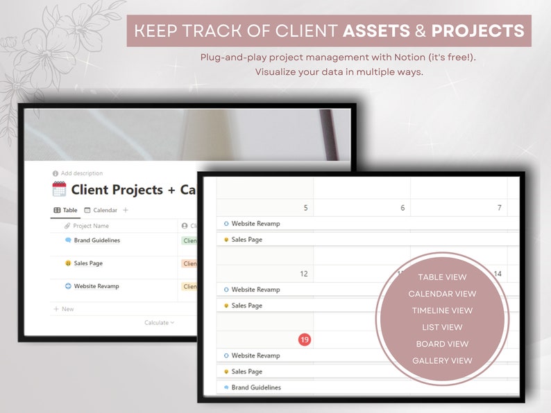 2024 Freelancer Dashboard Notion Planner Template Freelancing Templates ...