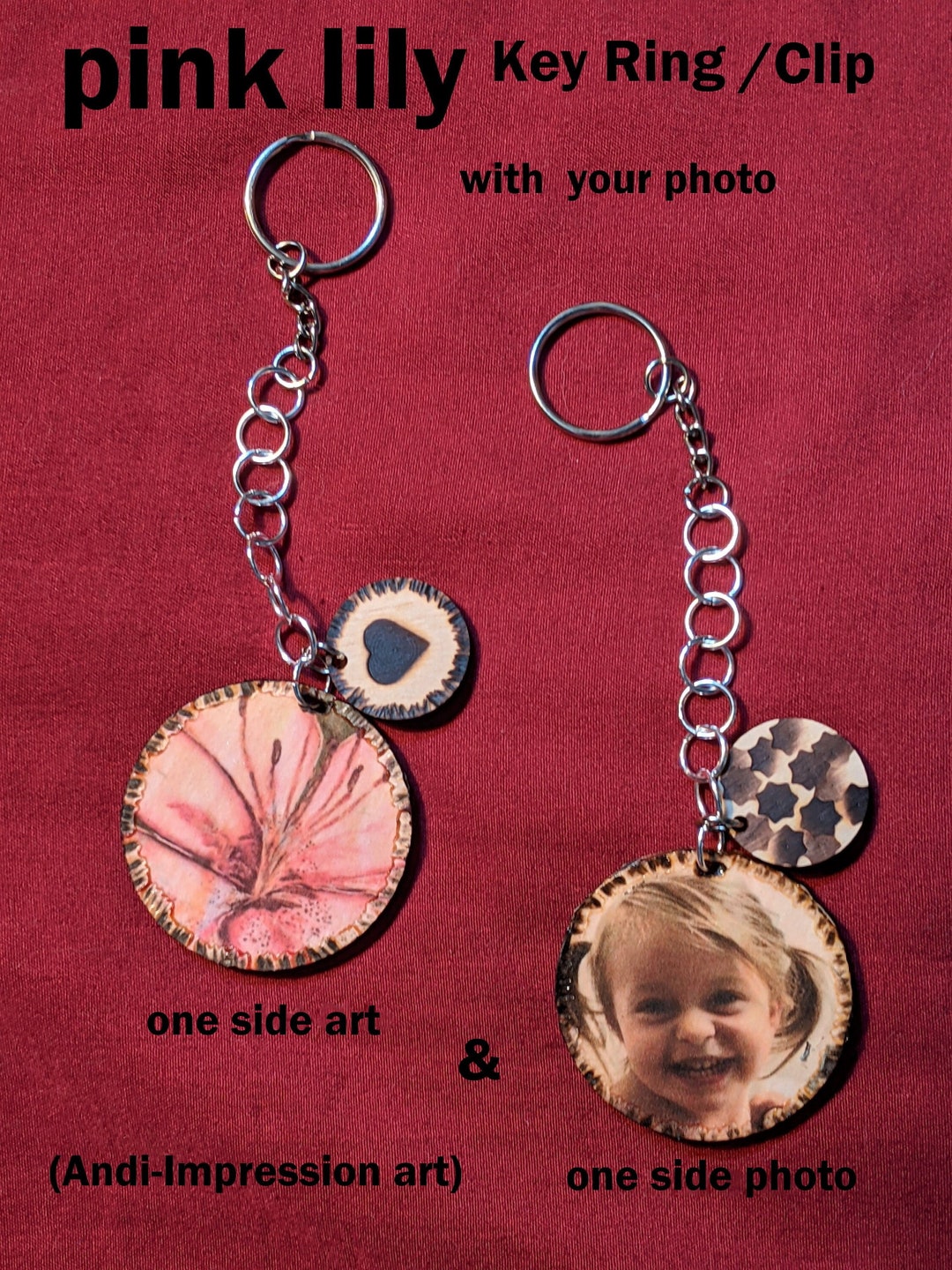 Pink Lily/keepsake Keychain Handmade to Your Own Personalization. Not ...