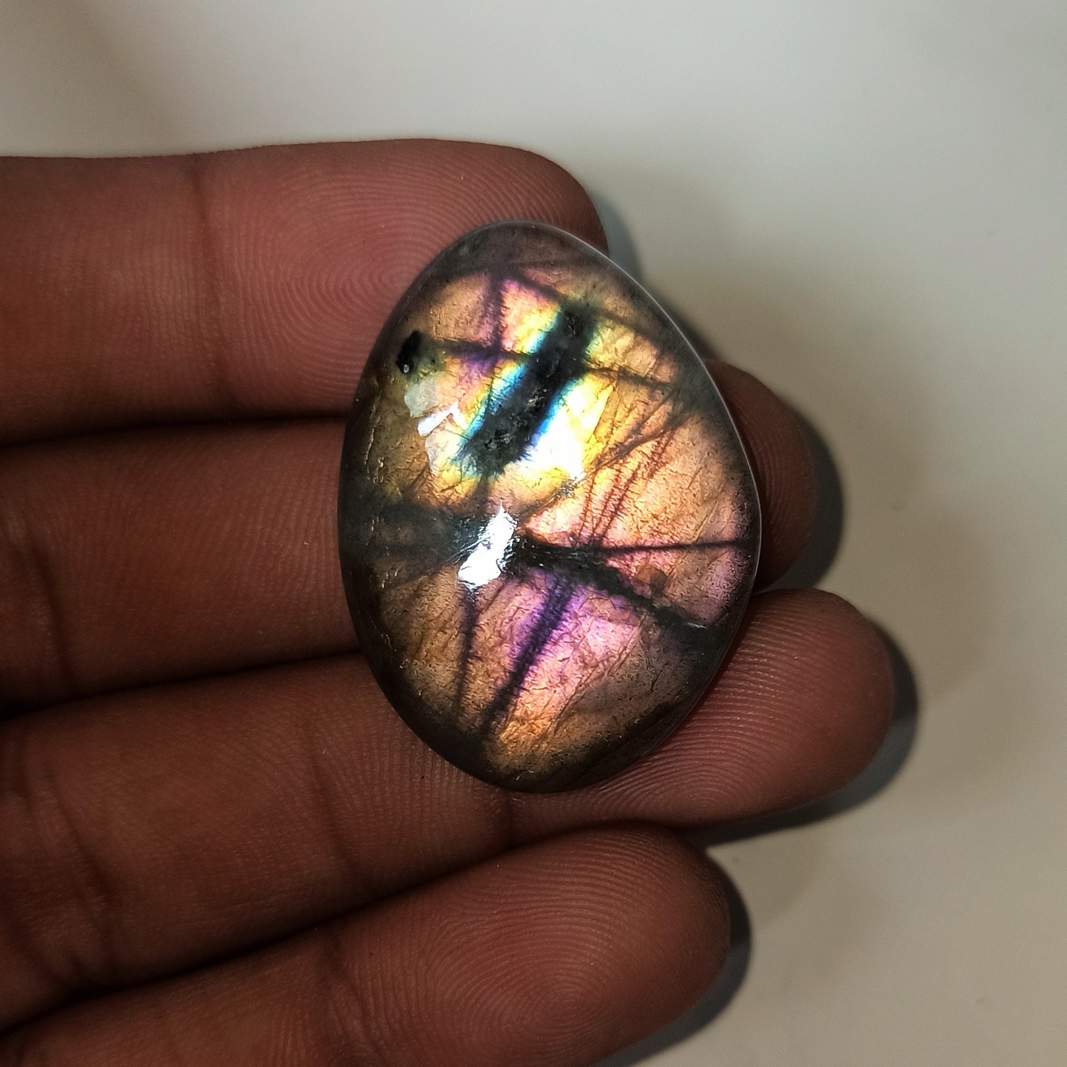 Natural Purple Fire Labradorite Gemstone Cabochon Rare Quality | Etsy