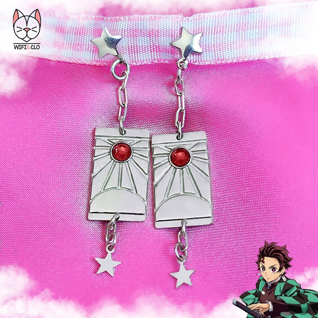 Demon Hunter Earrings Hanafuda Design | Japanese Warrior Earrings ...