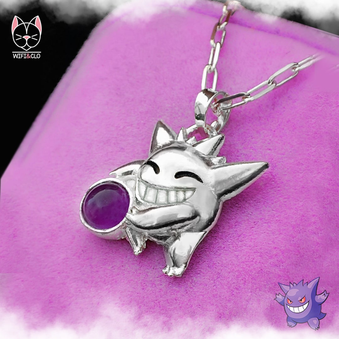 Gengar Necklace Silver 925- Handmade Jewelry -anime Jewelry - Pokemon ...