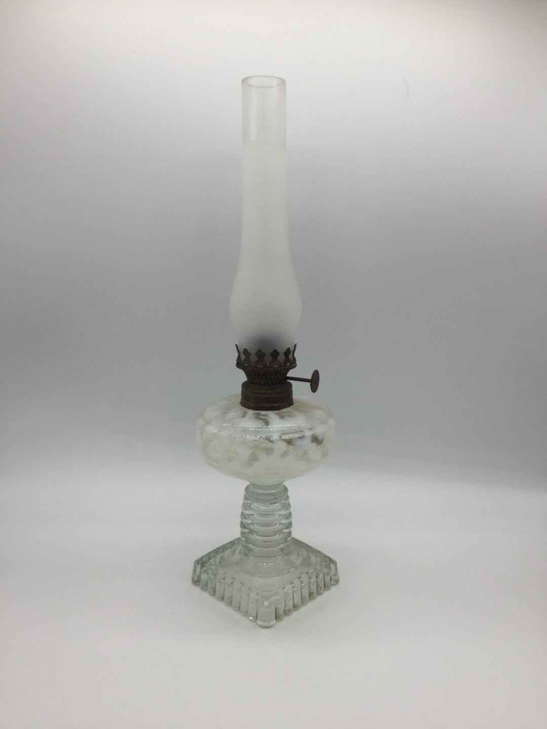 Clear Glass, Frosted Glass, White Spatter Glass Oil Lamptemplate. Fig ...