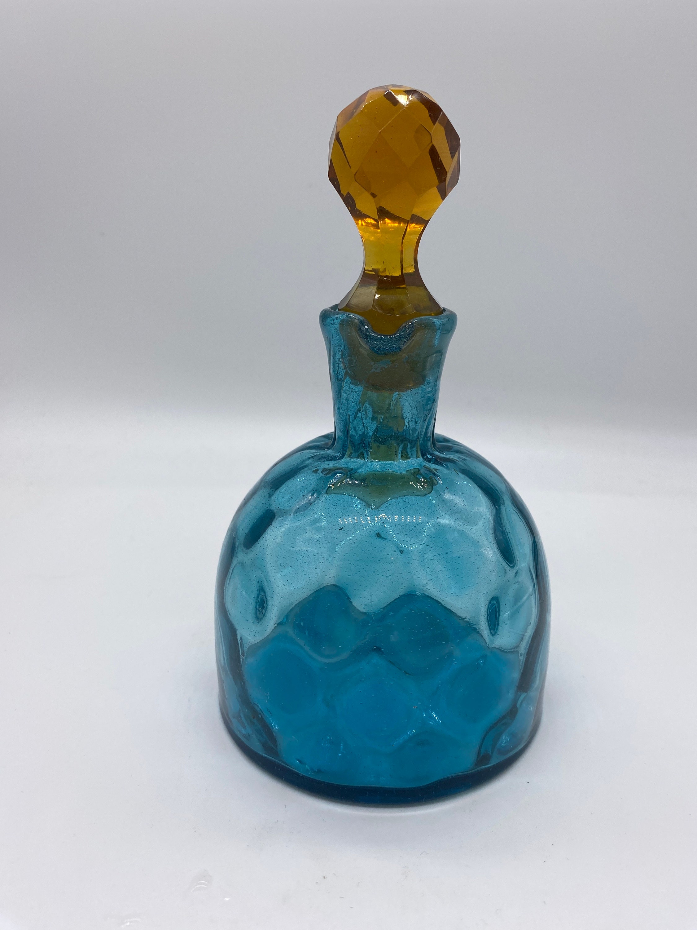 Blue and Amber Glass Cruet and Stopperantique - Etsy