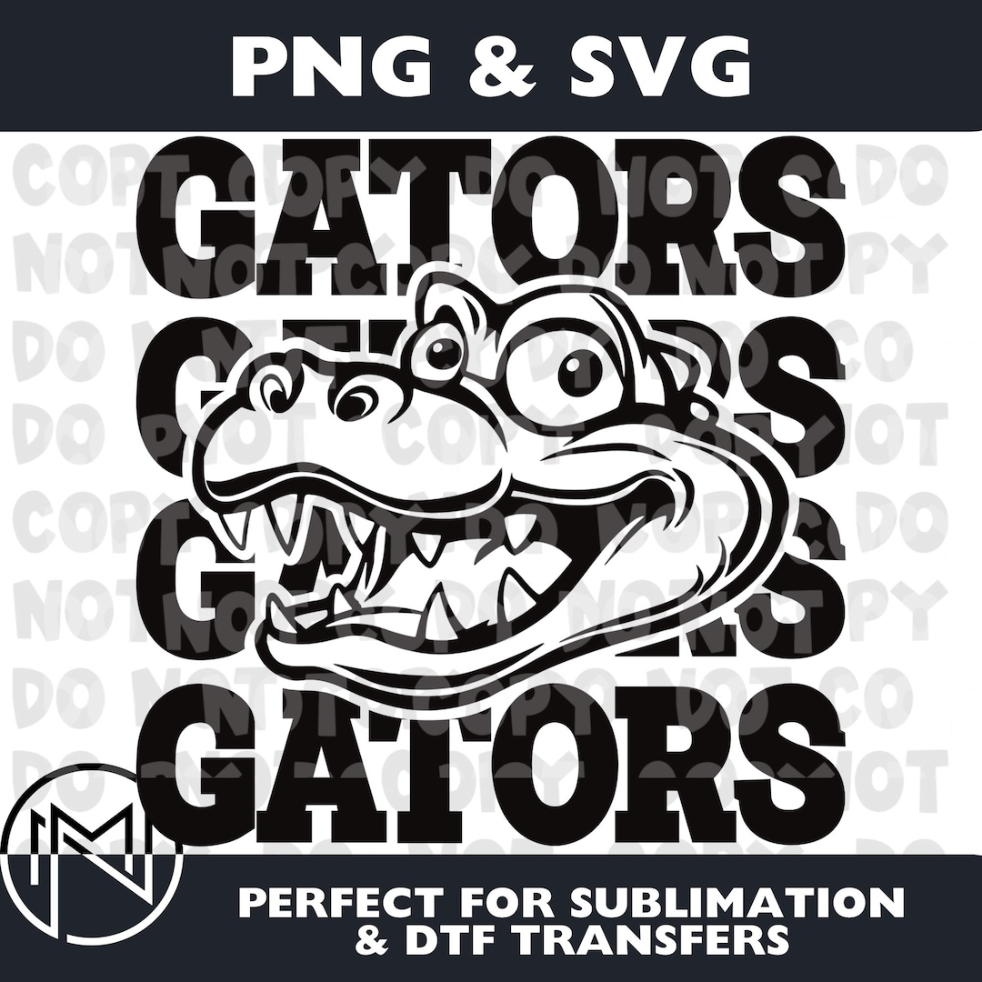 Gators Mascot School Spirit Png Svg Design for Htv, Sublimation, UV DTF ...