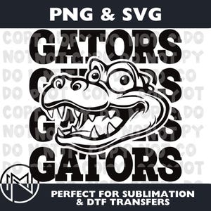 Gators Mascot School Spirit Png Svg Design for Htv, Sublimation, UV DTF ...
