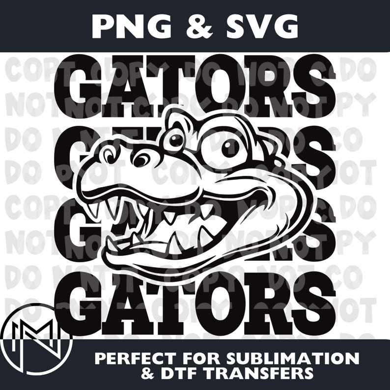Gators Mascot School Spirit Png Svg Design for Htv, Sublimation, UV DTF ...