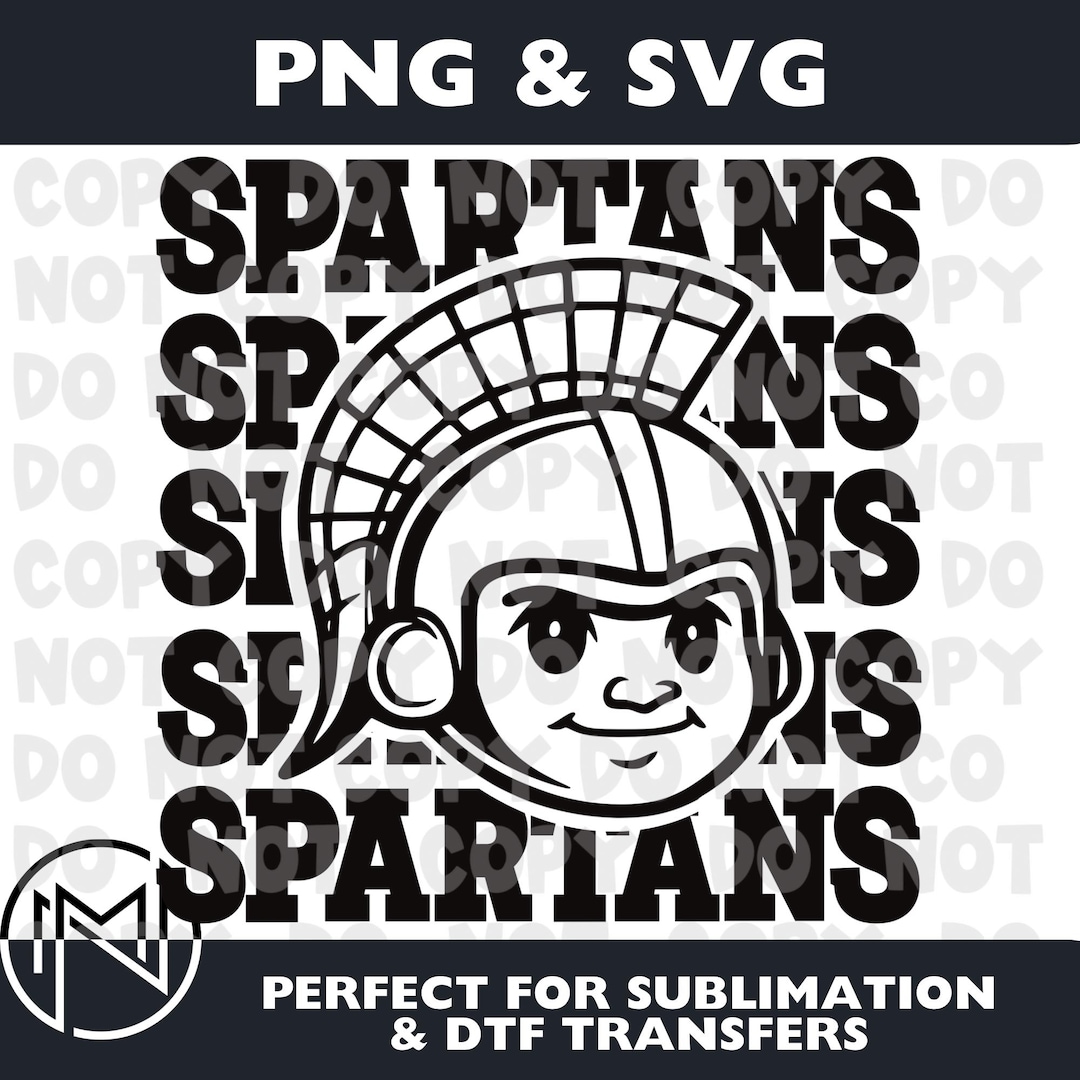 Spartans Mascot School Spirit Png Svg Design for Htv, Sublimation, UV ...