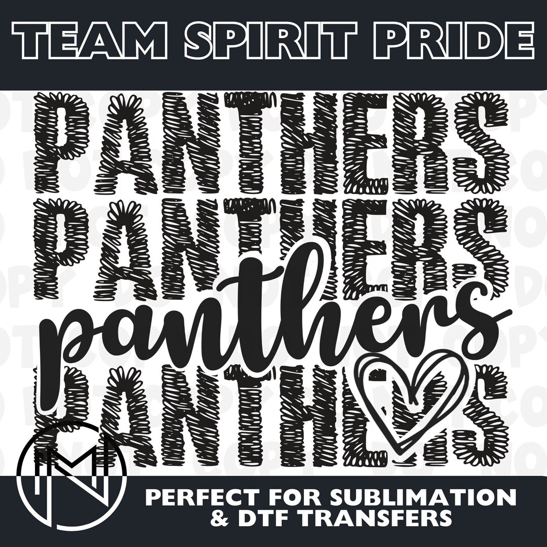 Panther Pride | Team Spirit Tee School Mascot PNG Digital Download ...