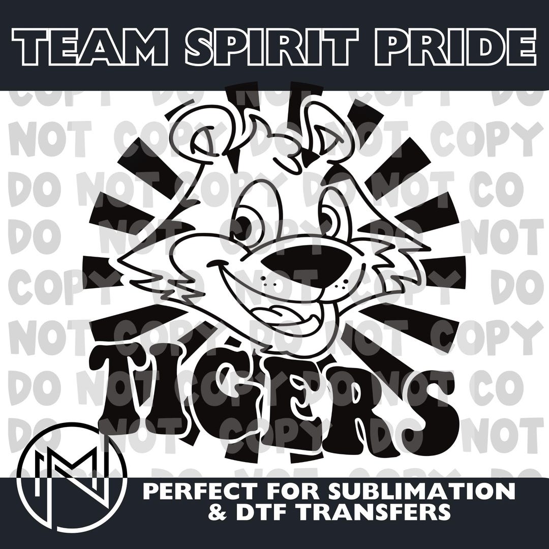 Tigers Mascot School Spirit Png Svg Design for Htv, Sublimation, UV DTF ...
