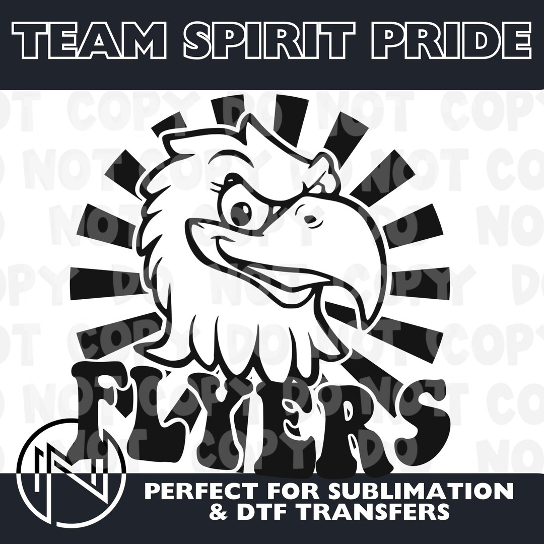 Flyers Mascot School Spirit Png Svg Design for Htv, Sublimation, UV DTF ...