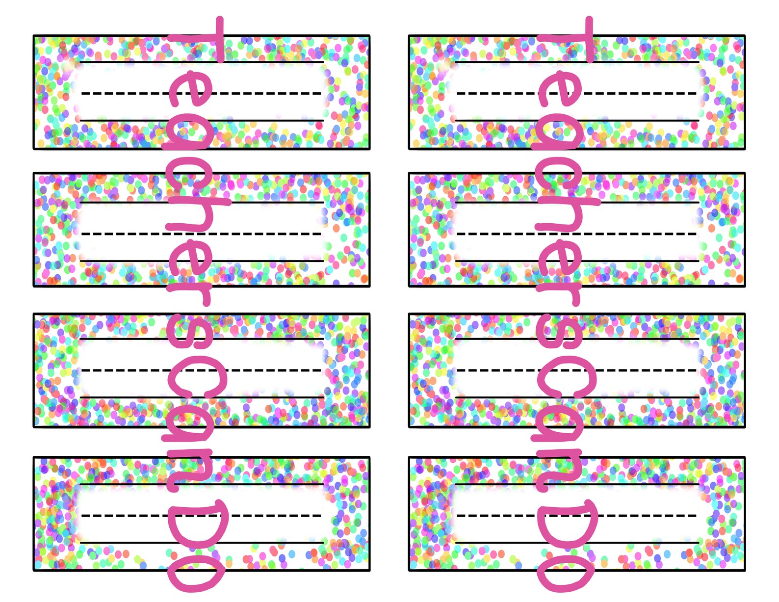 Confetti Labels for Preschool and Daycare - Add a Fun and Colorful ...