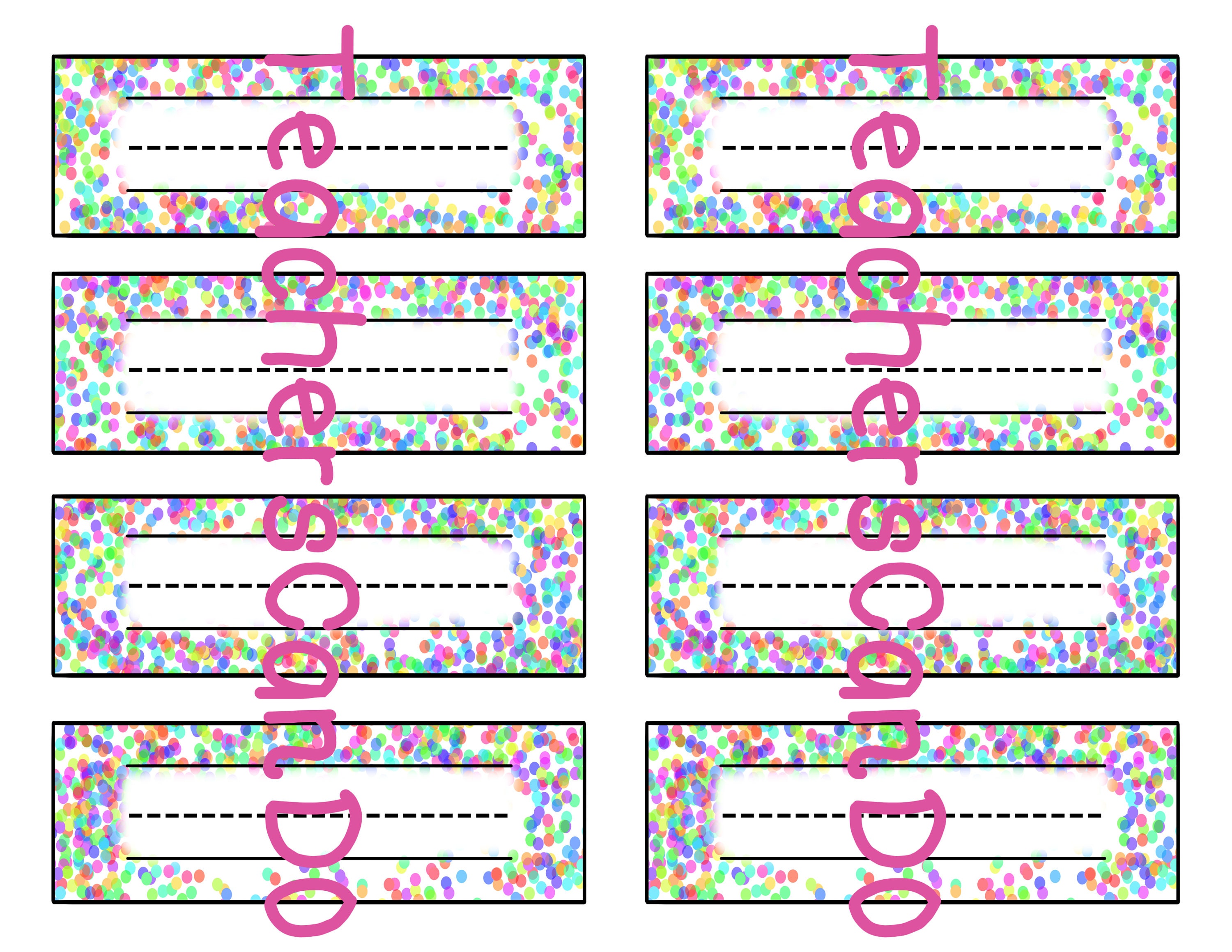 Confetti Labels for Preschool and Daycare - Add a Fun and Colorful ...