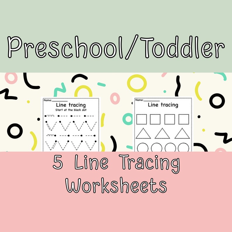 Preschool Line Tracing Worksheets - Printable PDF - Etsy