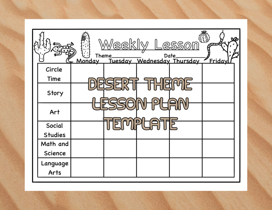 Desert Theme Lesson Plan Template - Instant Download - Etsy