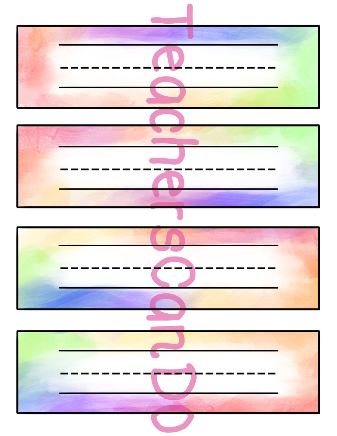 Rainbow Watercolor Labels for Preschool and Daycare - Add Color and ...