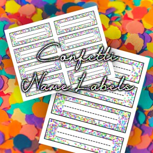 Confetti Labels for Preschool and Daycare - Add a Fun and Colorful ...