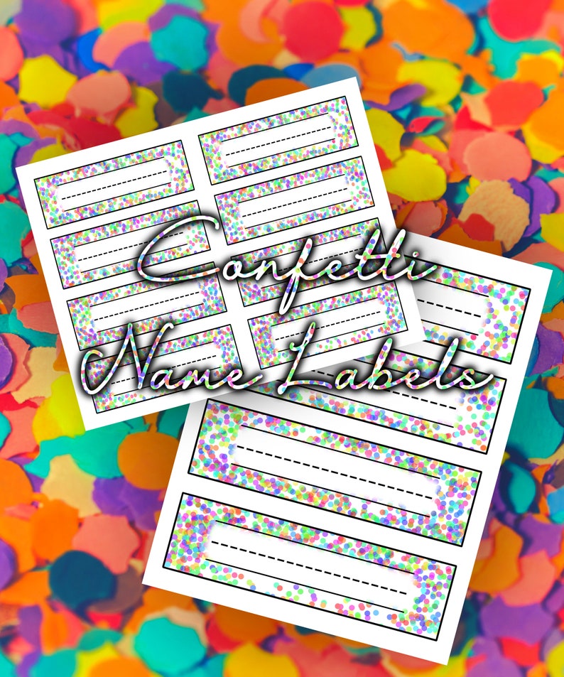 Confetti Labels for Preschool and Daycare - Add a Fun and Colorful ...
