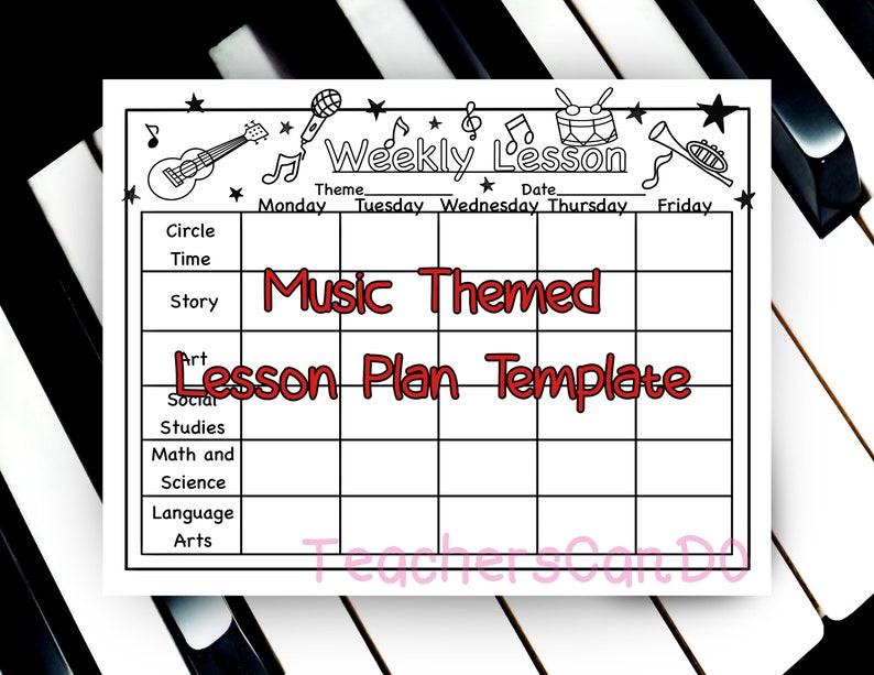 Music Theme Lesson Plan Template - Instant Download - Etsy