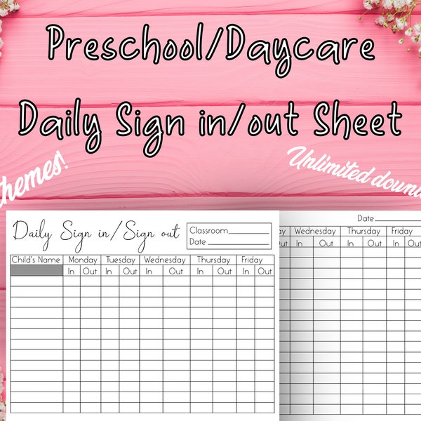 Parent Sign in Sheet - Etsy