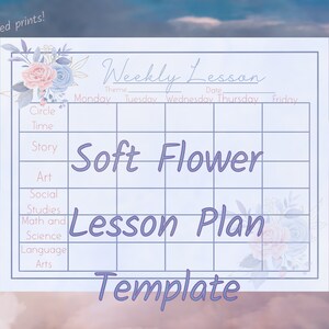 Soft Flowery Design Lesson Plan Template - Instant Download - Etsy