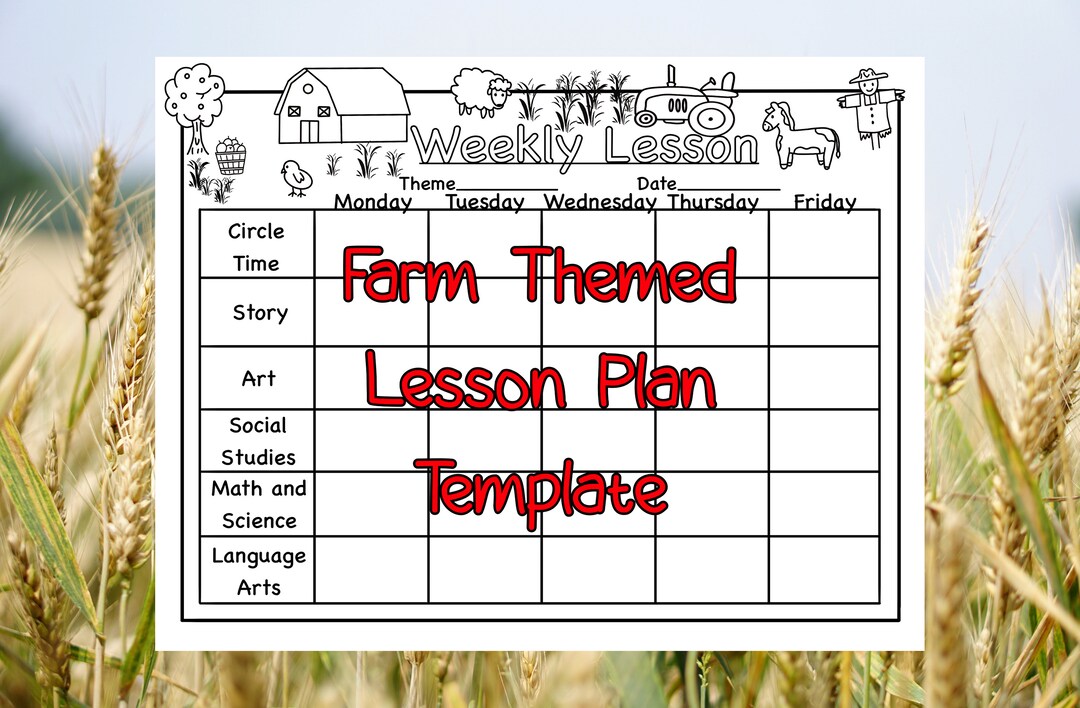 Farm-themed Weekly Lesson Plan Template - Spark Creativity in Your ...