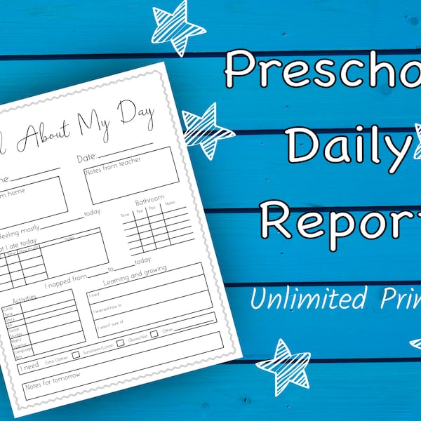 Toddler Daily Report - Etsy