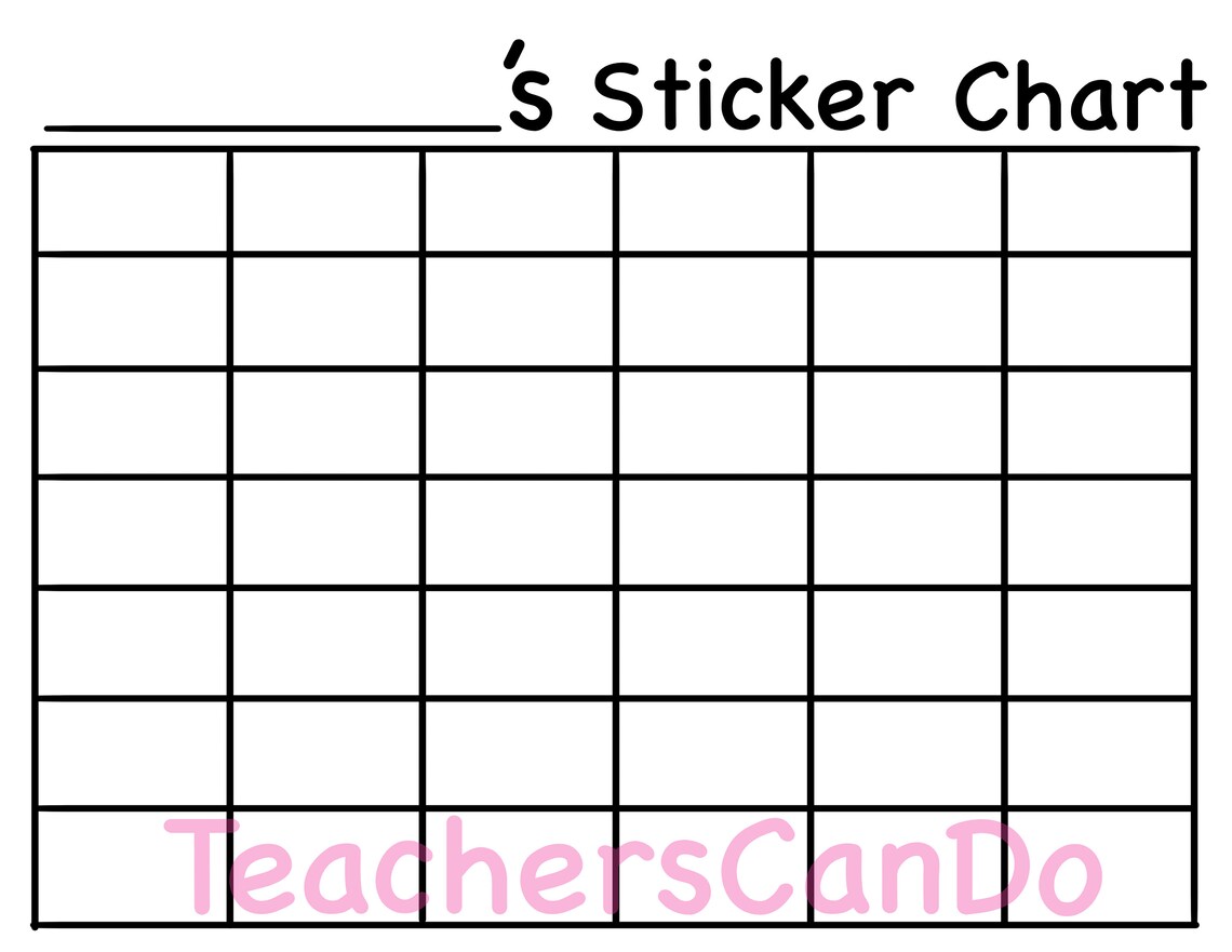 Blank Sticker Chart for Preschool, Daycare, or Home - Spark Rewarding ...