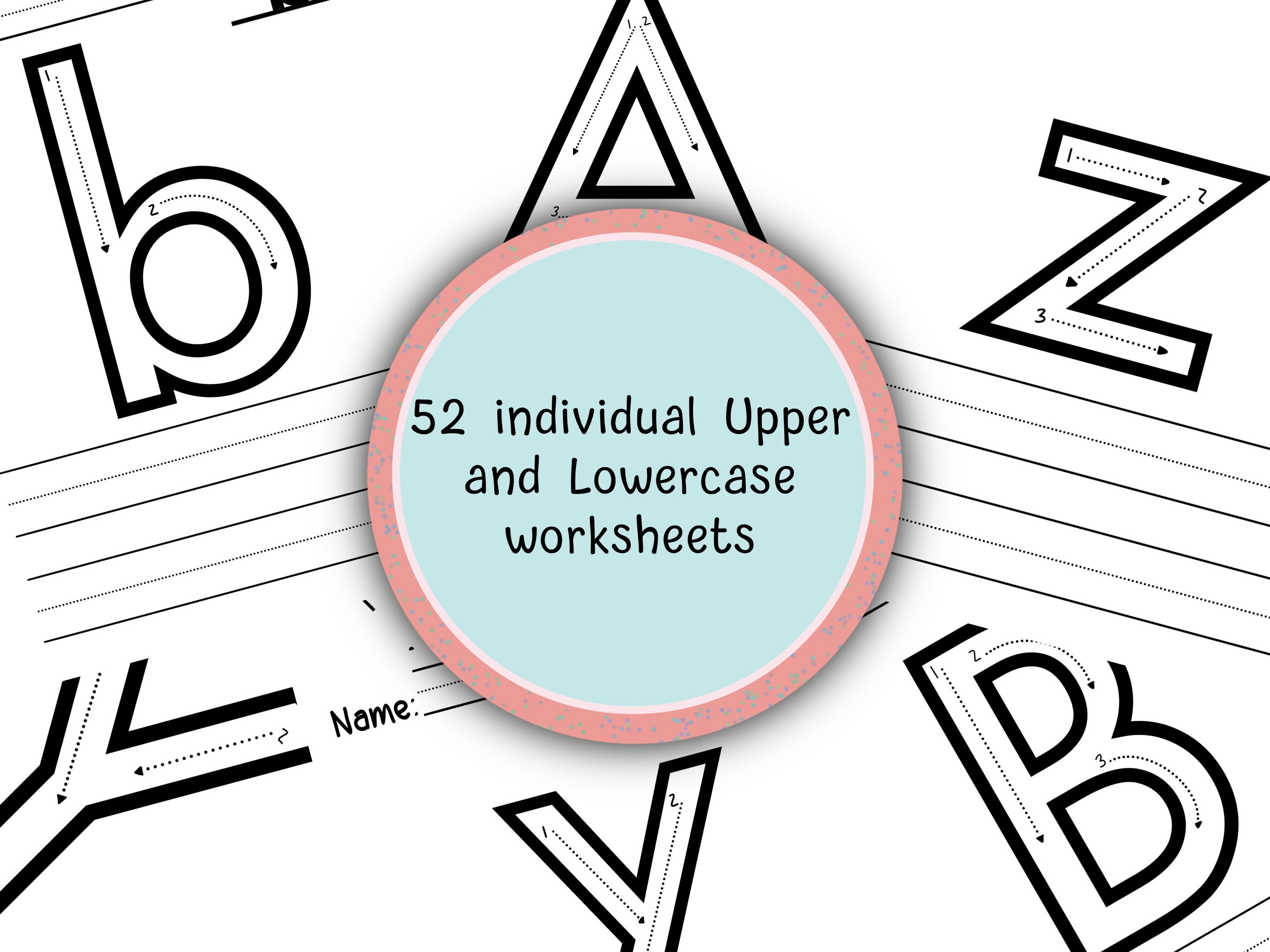 Lowercase and Uppercase Alphabet A-Z Worksheets for Preschool and ...