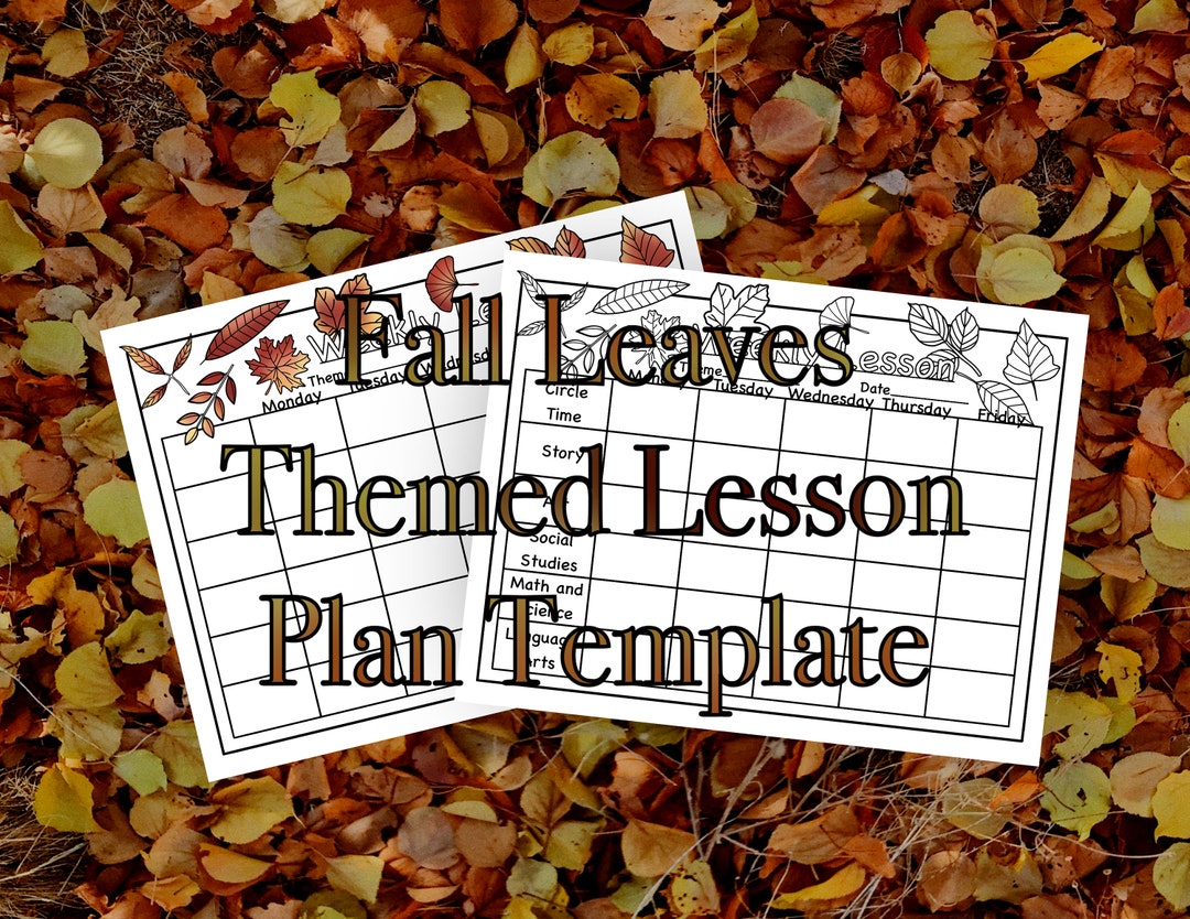 Fall Leaves Themed Preschool Lesson Plan Template - Instant Download - Etsy