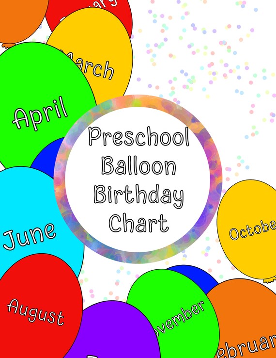 Preschool Balloon Monthly Birthday Chart - Etsy