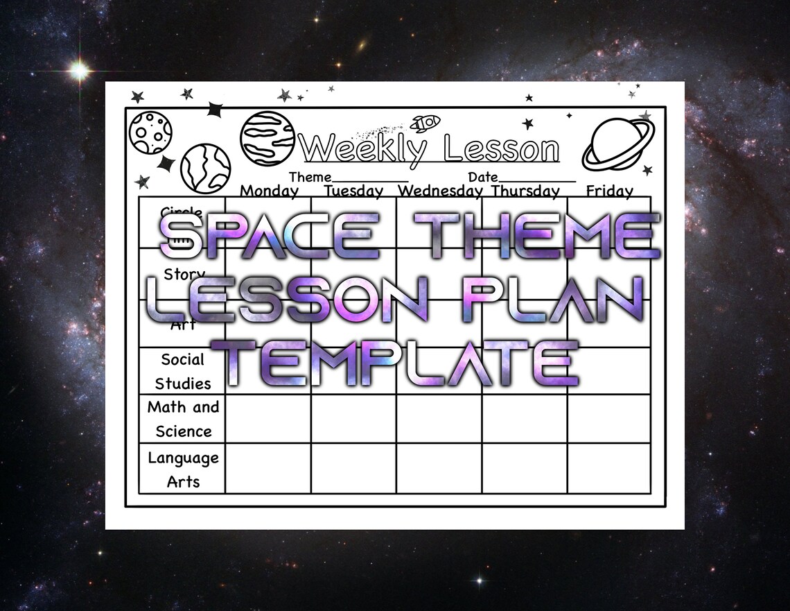 Space Themed Lesson Plan Template - Instant Download - Etsy