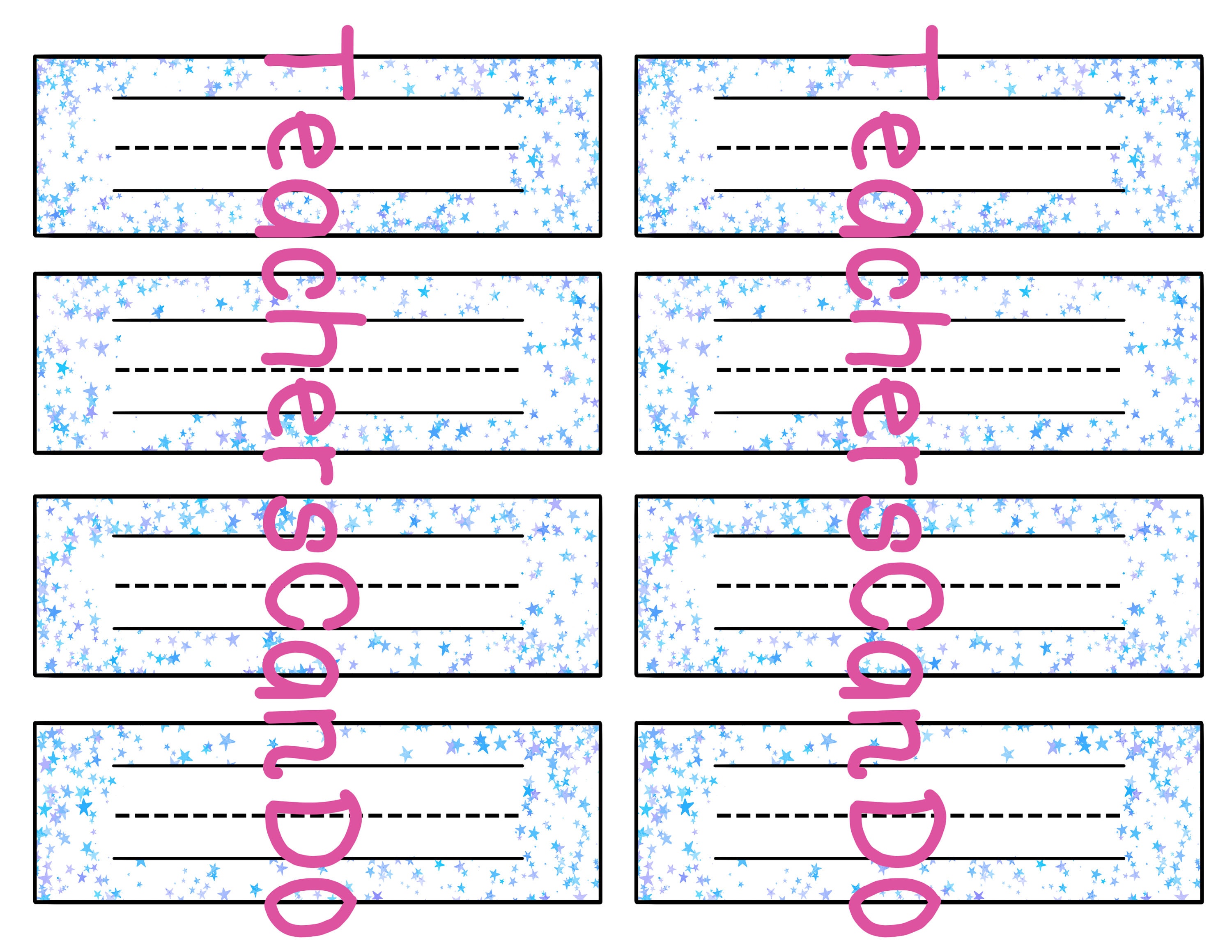 Star Labels for Preschool and Daycare - Sparkle and Organize Your ...