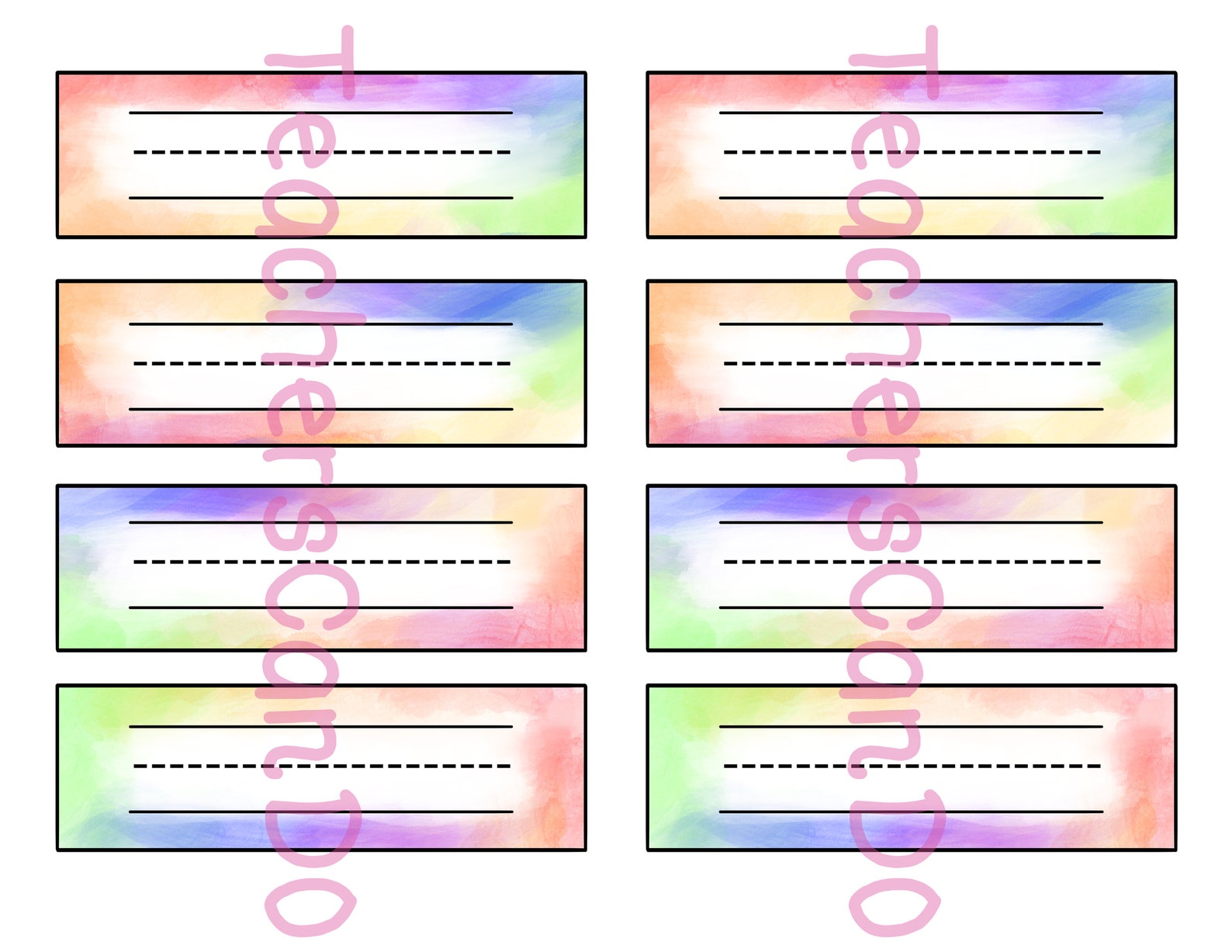 Rainbow Watercolor Labels for Preschool and Daycare - Add Color and ...