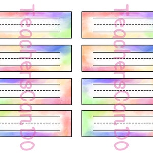 Rainbow Watercolor Labels for Preschool and Daycare - Add Color and ...
