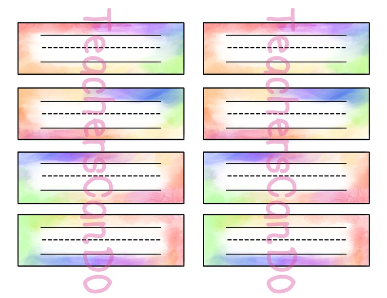Rainbow Watercolor Labels for Preschool and Daycare - Add Color and ...