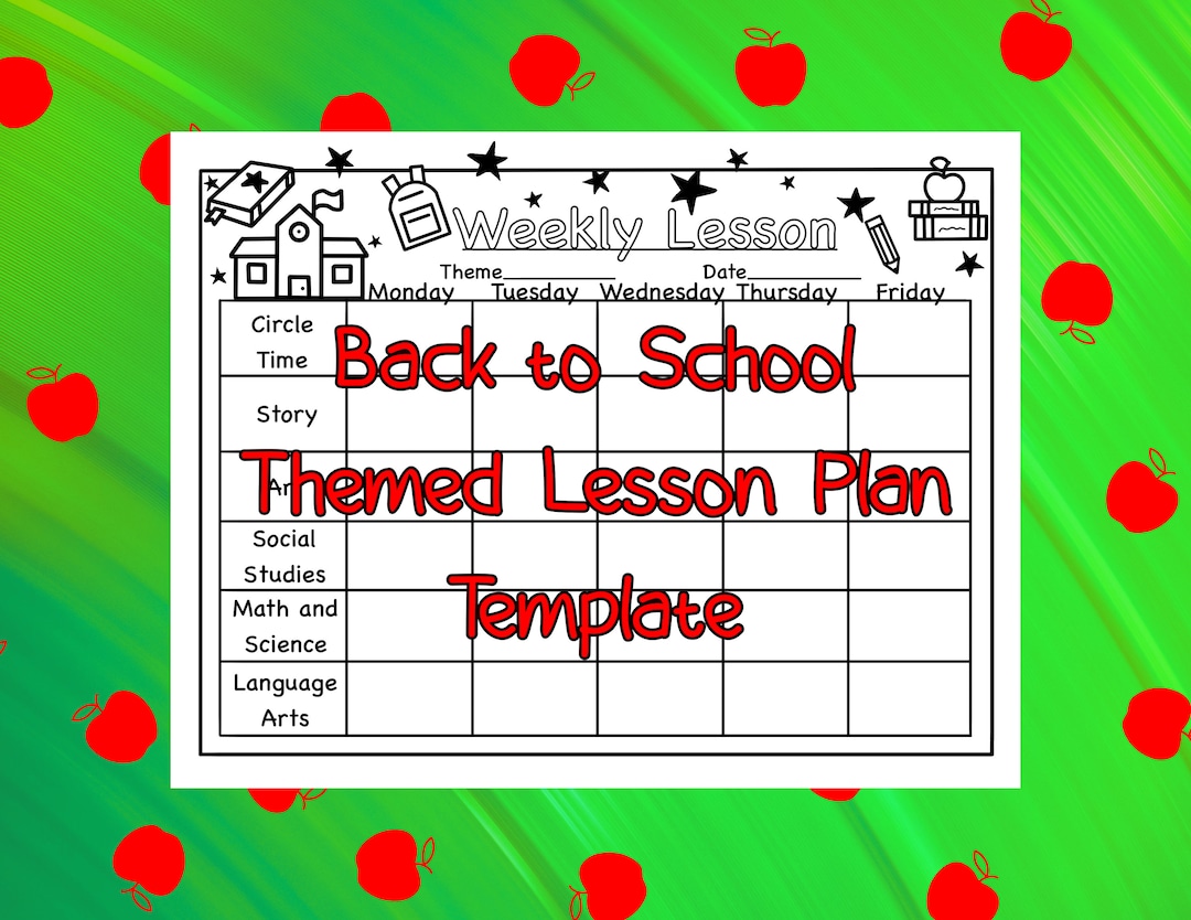 Back to School Themed Lesson Plan Template - Instant Download - Etsy