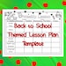Back to School Themed Lesson Plan Template - Instant Download - Etsy