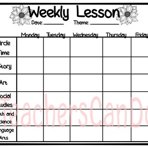 Floral Weekly Lesson Planner - Instant Download - Etsy