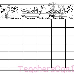 Butterfly Theme Lesson Plan Template - Instant Download - Etsy