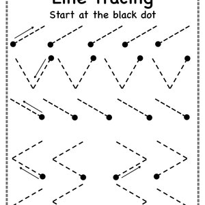 Preschool Line Tracing Worksheets - Printable PDF - Etsy