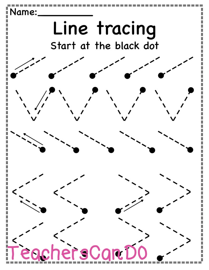 Preschool Line Tracing Worksheets - Printable PDF - Etsy