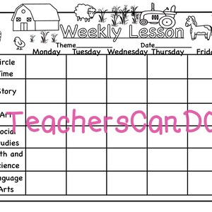 Farm-themed Weekly Lesson Plan Template - Spark Creativity in Your ...