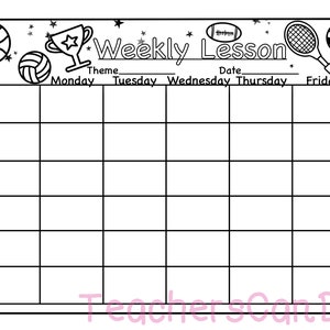 Sports Themed Lesson Plan Template - Instant Download - Etsy