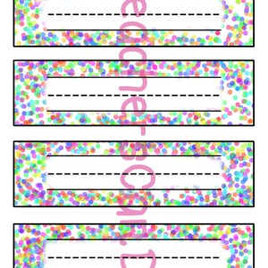 Confetti Labels for Preschool and Daycare - Add a Fun and Colorful ...
