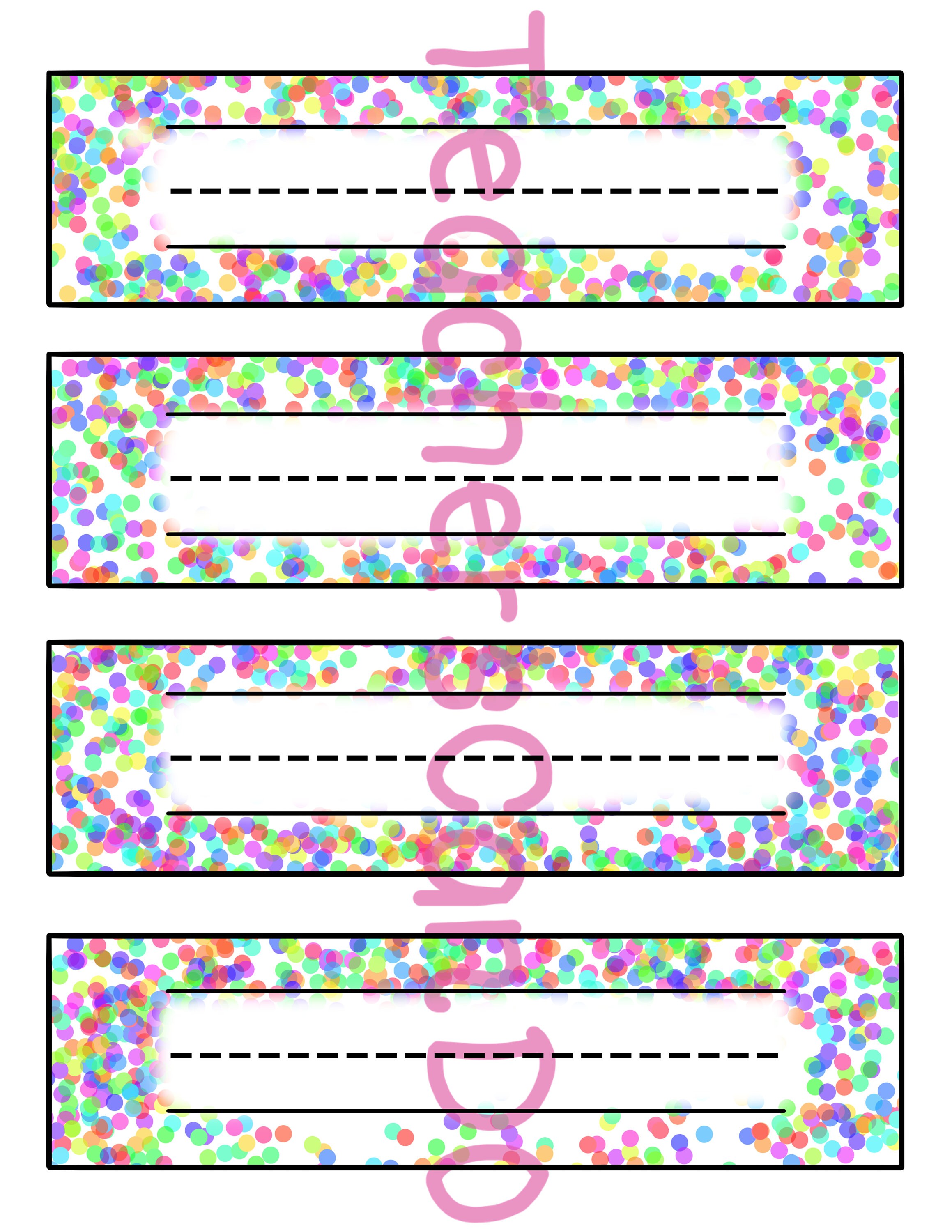 Confetti Labels for Preschool and Daycare - Add a Fun and Colorful ...