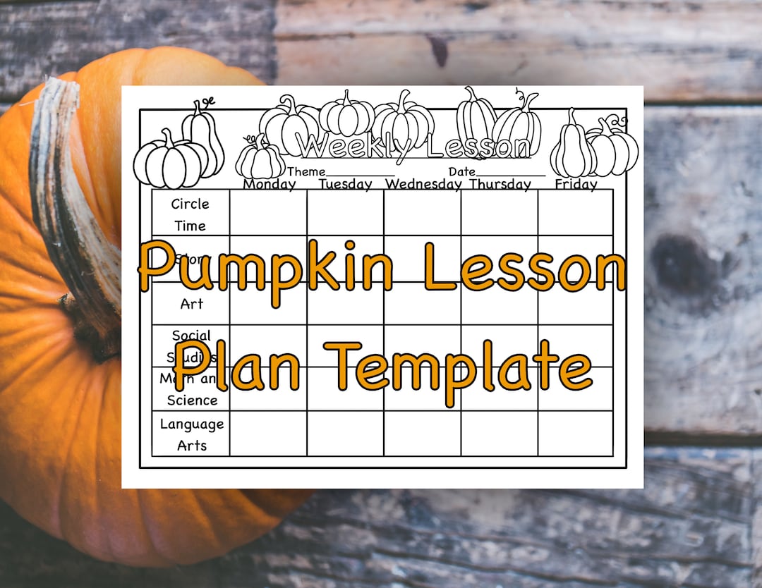 Pumpkin Themed Preschool Lesson Plan Template - Instant Download - Etsy