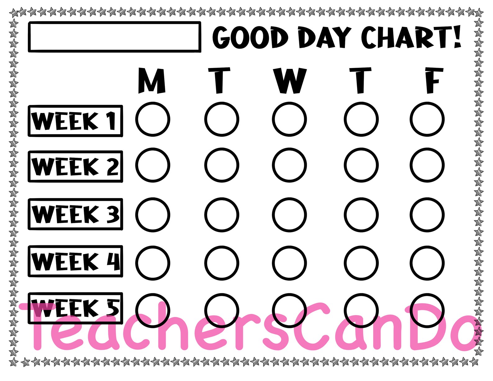 Printable Good Day Chart for Preschool, Daycare, and Home - Foster ...