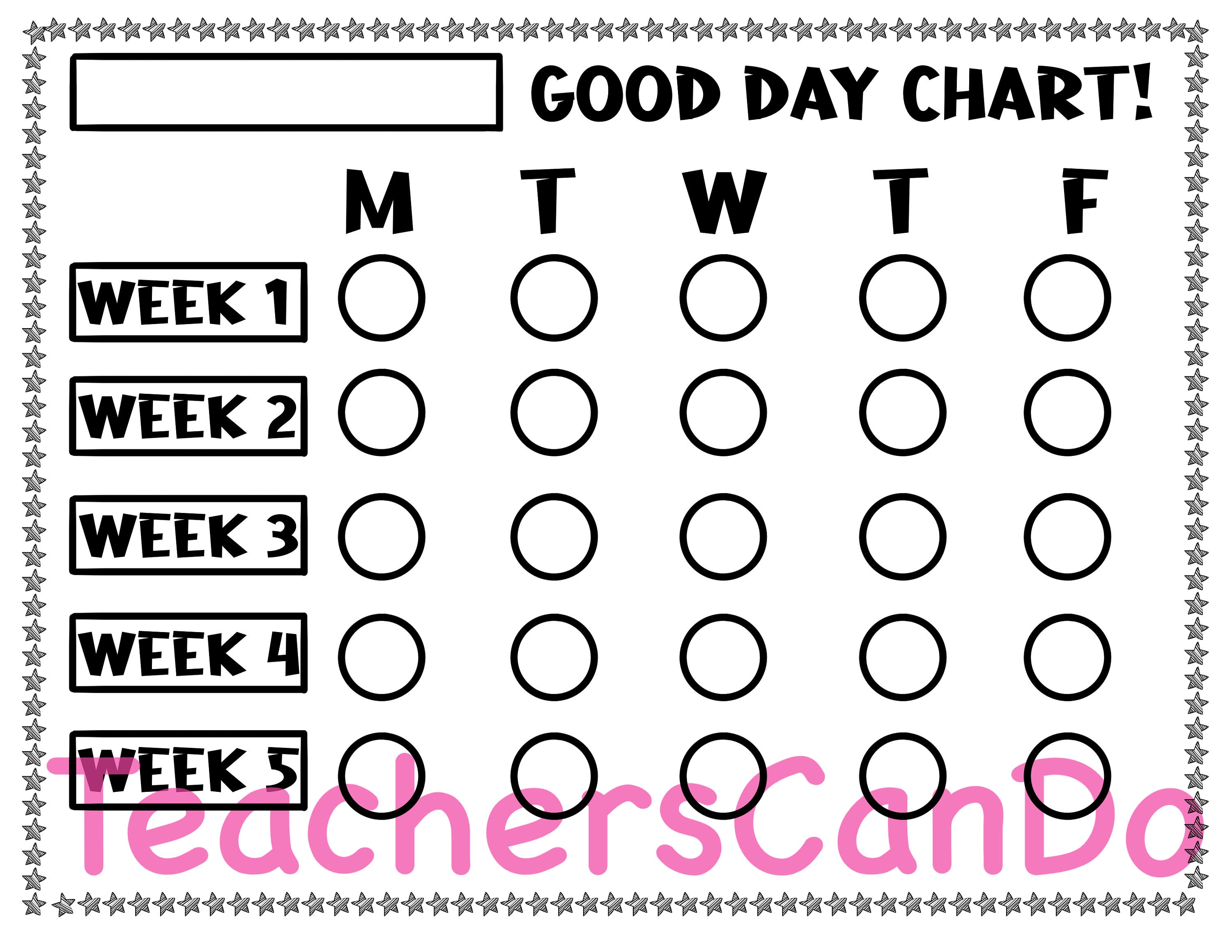 Printable Good Day Chart for Preschool, Daycare, and Home - Foster ...
