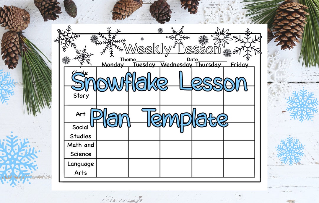 Snowflake Themed Lesson Plan Template, Preschool, Prek - Etsy